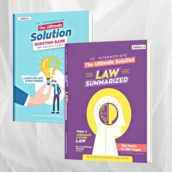 CA Inter Law Summary Book & Question Bank Combo by CA Shubham Singhal